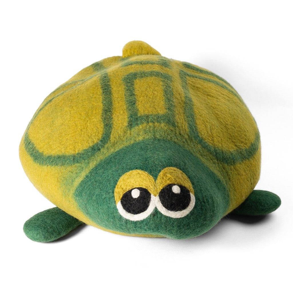 Handmade, 100% Wool, Yellow Turtle Cat Cave Bed - TwinCritters